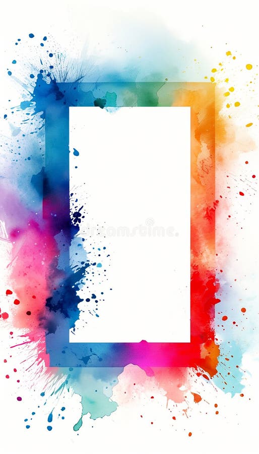 Colorful Splash Frame Inviting Creativity and Expression in Art Stock ...