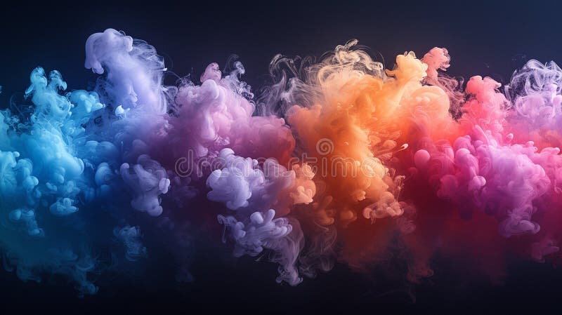 Colorful Splash. Liquid and Smoke Explosion of Colors on Dark ...