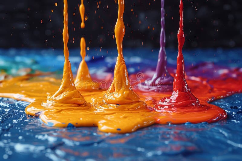 Colorful Splash of Oil Paint , Splash of Rainbow Color Paint Stock ...