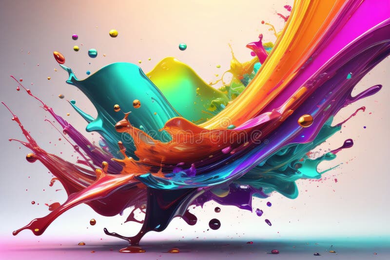 A Colorful Splash of Paint on a Flat Surface, Splasher Paint Colors ...