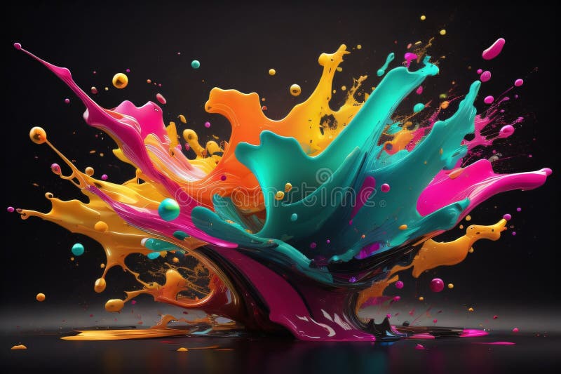 A Colorful Splash of Paint on a Flat Surface, Splasher Paint Colors ...