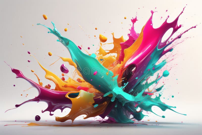 A Colorful Splash of Paint on a Flat Surface, Splasher Paint Colors ...