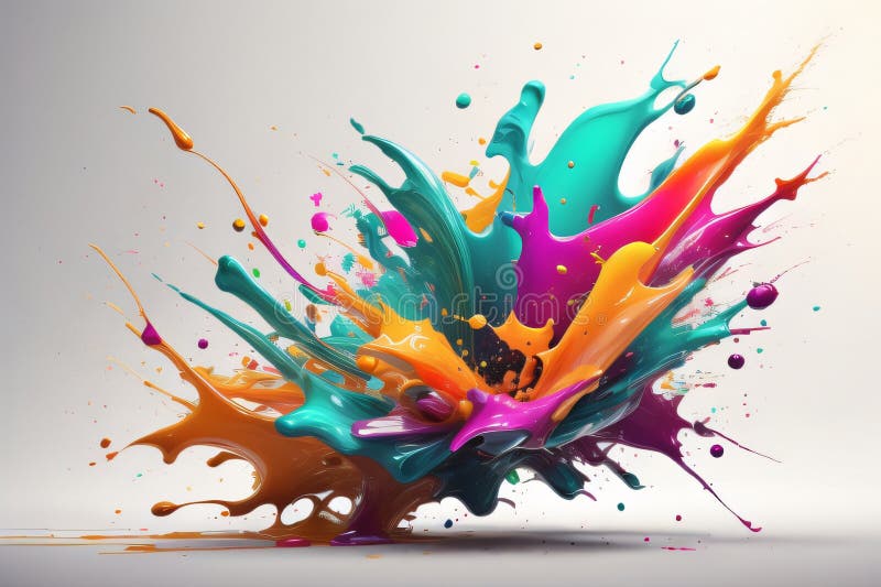 A Colorful Splash of Paint on a Flat Surface, Splasher Paint Colors ...