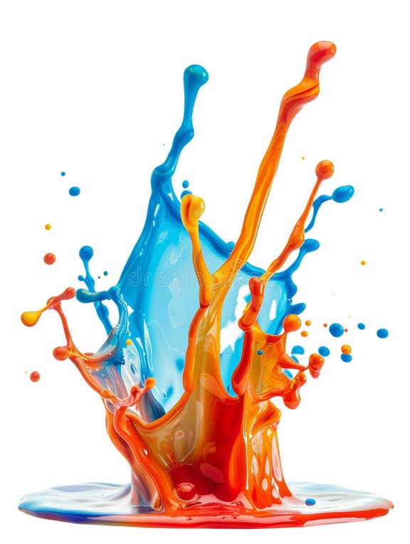 Colorful Splash of Paint Front View Isolated Stock Illustration ...