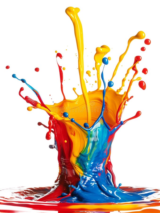 Colorful Splash of Paint Front View Isolated Stock Illustration ...