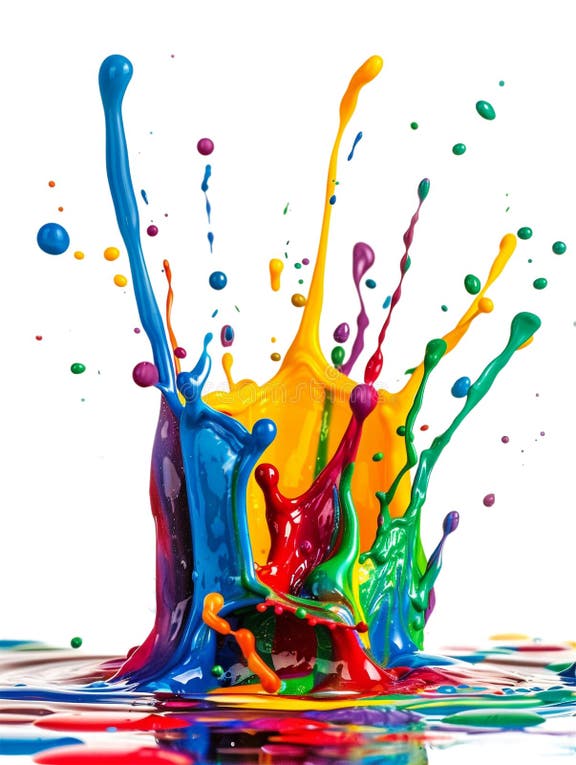 Colorful Splash of Paint Front View Isolated Stock Illustration ...