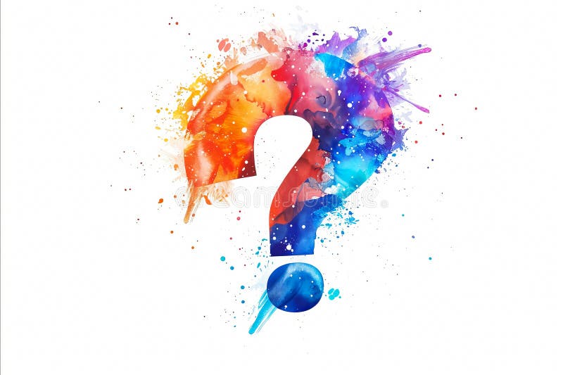 A Colorful Splash of Paint with a Question Mark in the Middle ...