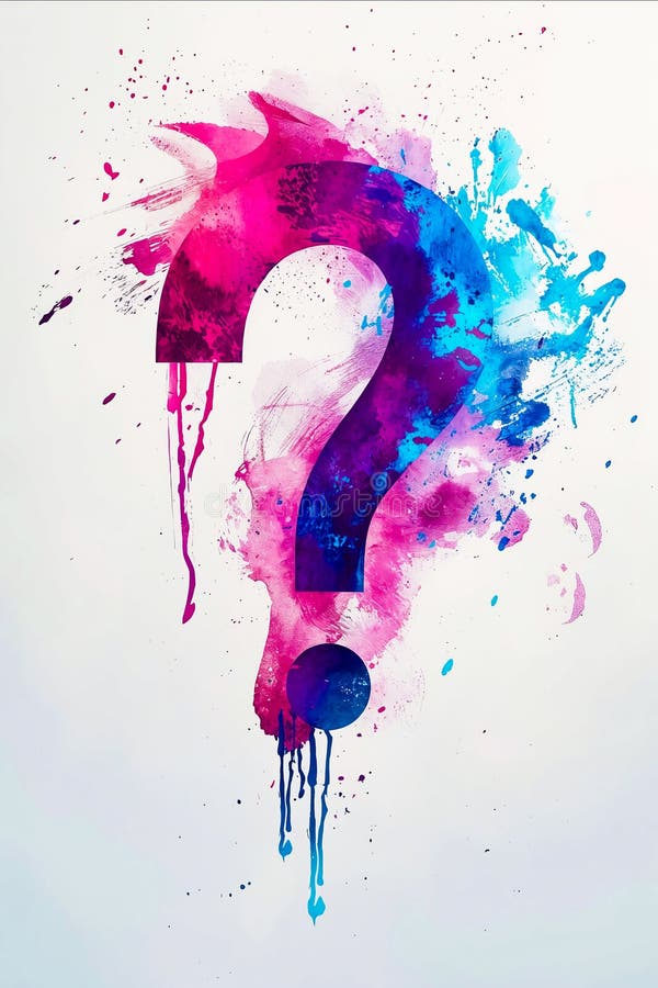 A Colorful Splash of Paint with a Question Mark in the Middle ...