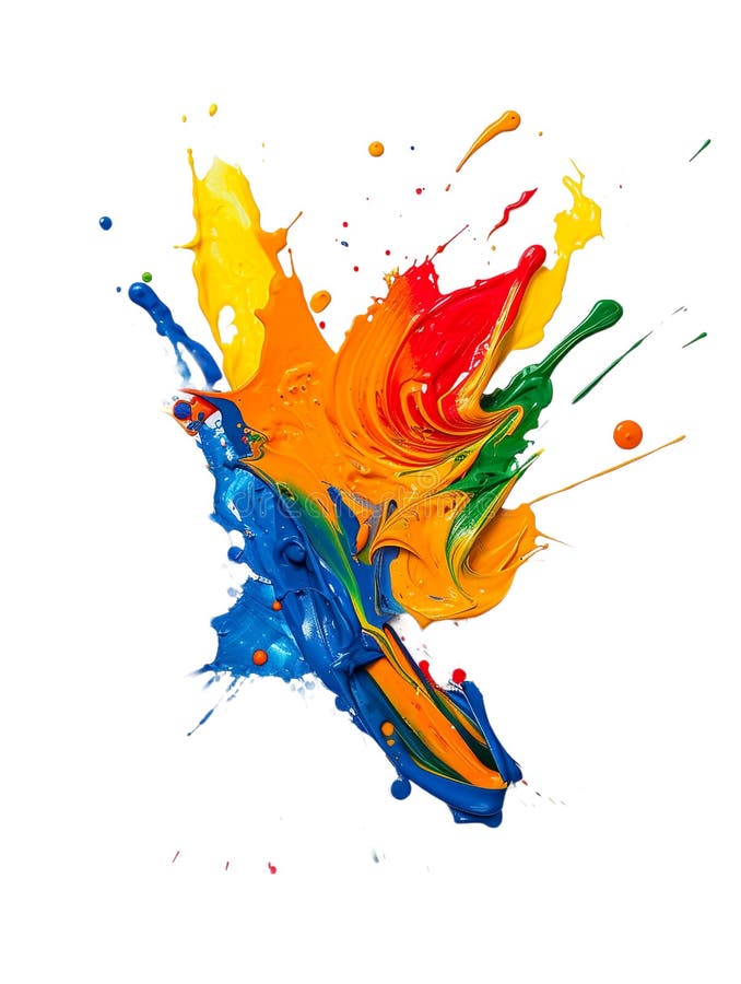 A Colorful Splash of Paint Upper View Isolated Stock Illustration ...