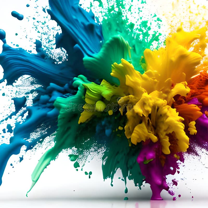 Colorful Splash Paint on White Background Stock Photo - Image of ...