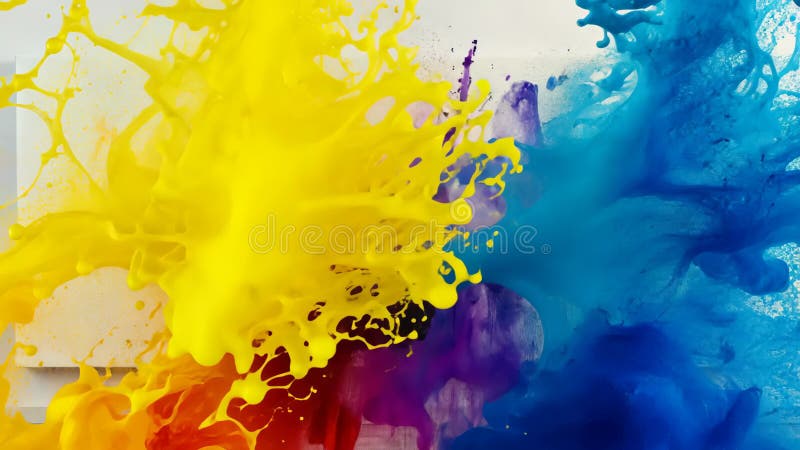 Colorful Splash of Paint on a White Canvas Stock Video - Video of ...