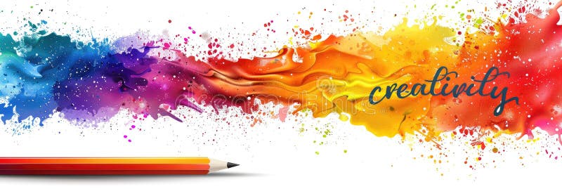 A Colorful Splash of Paint with the Word Creativity Written in Cursive ...
