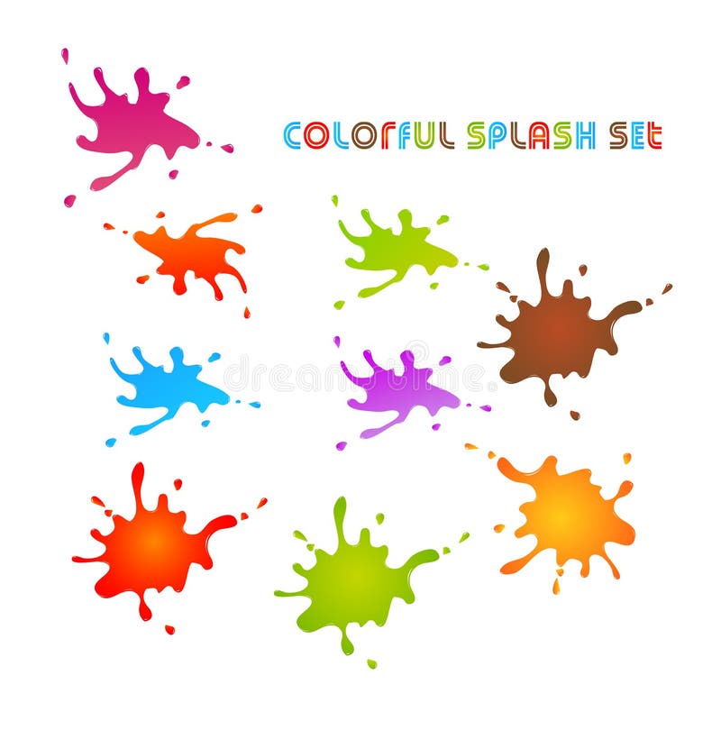 Colorful splash set stock illustration. Illustration of icon - 36343821