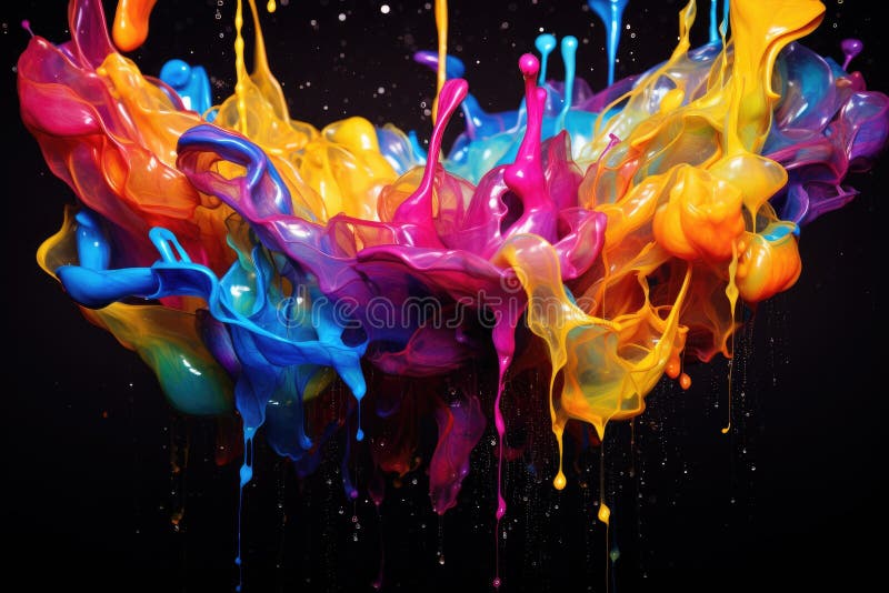 Colorful Splash of Wet Color AI Generated Stock Illustration ...