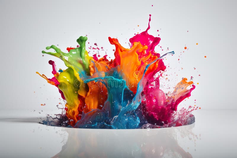 Colorful Splash on White Background. Generative Ai. Stock Illustration ...