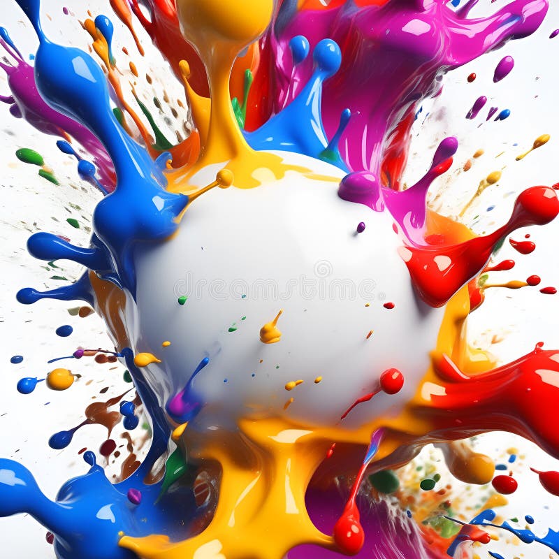Explosion of a Rainbow Balloon with a Splash of Colorful Liquid Stock ...