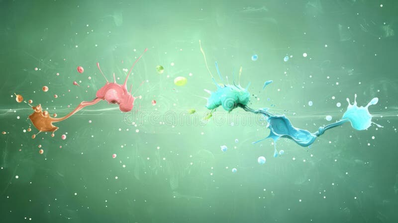 Colorful Splashes of Paint Colliding on a Textured Background, Creating ...