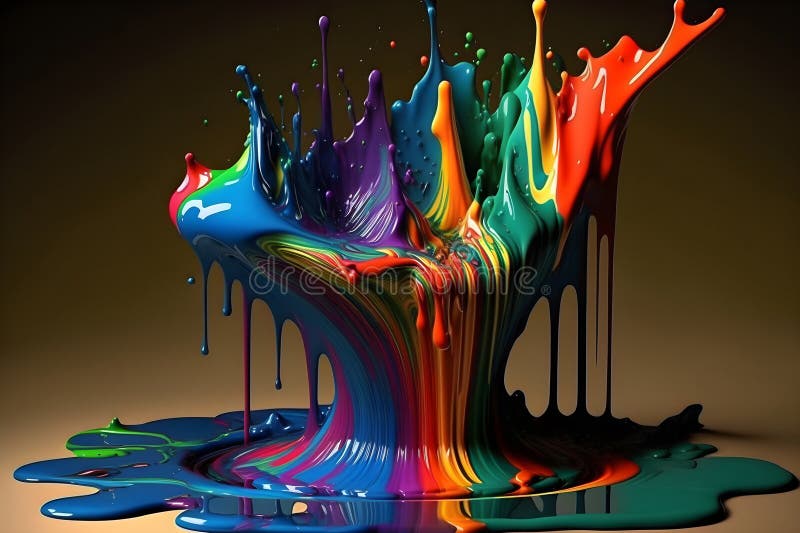 Colorful Splashes of Paint, Color Art Stock Image - Image of style ...