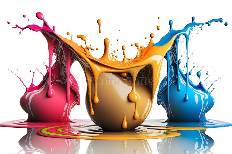 Colorful Splashes of Paint, Color Art Stock Image - Image of decorative ...