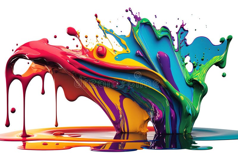 Colorful Splashes of Paint, Color Art Stock Image - Image of power ...