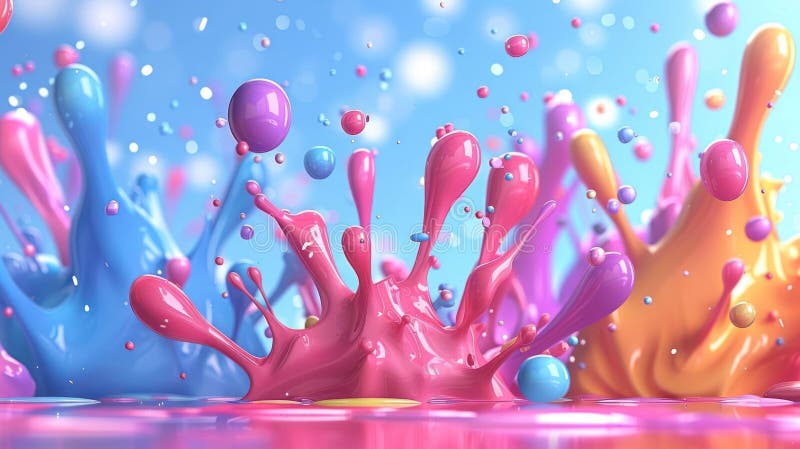 Colorful Splashes of Paint Create a Vibrant, Dynamic Visual Scene Stock ...