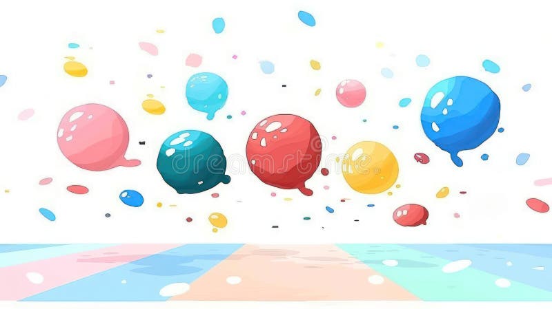 Colorful Splashes of Paint Float Against a White Background, Creating a ...
