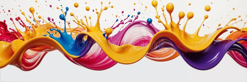 Colorful Splashes of Paint Intermingle in a Dynamic Explosion of Hues ...