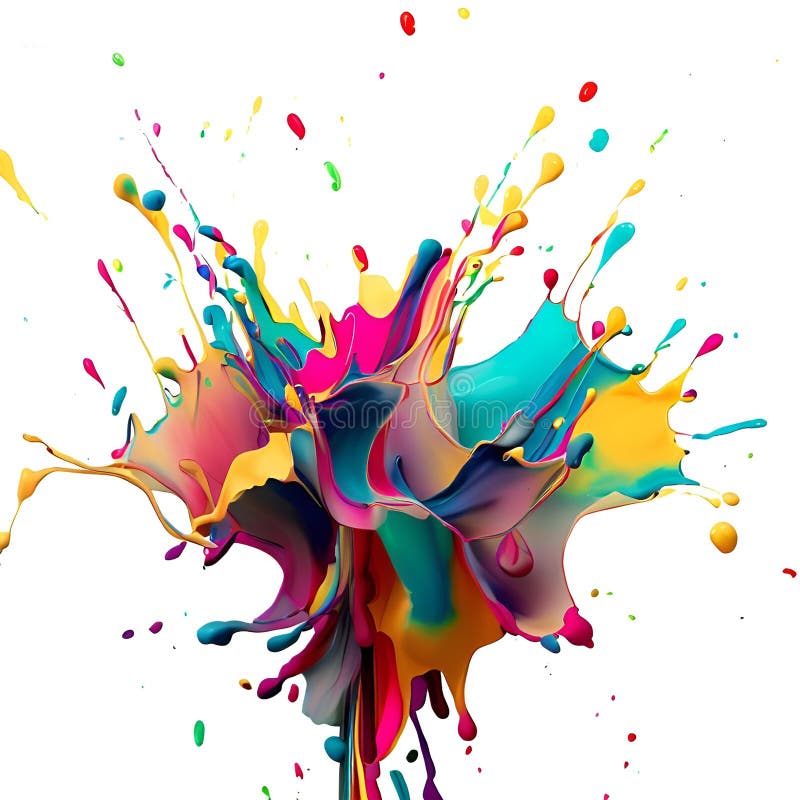 Colorful Splashes of Paint on Neutral Background Stock Illustration ...