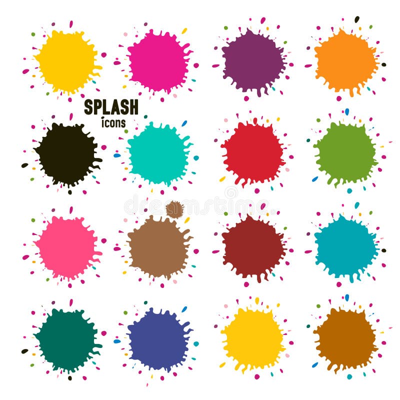 Colorful Splashes. Blots - Abstract Object Set for Graphic Designs ...