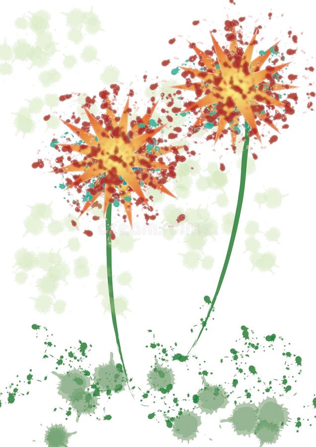 Colorful splatter flowers stock illustration. Illustration of colors ...