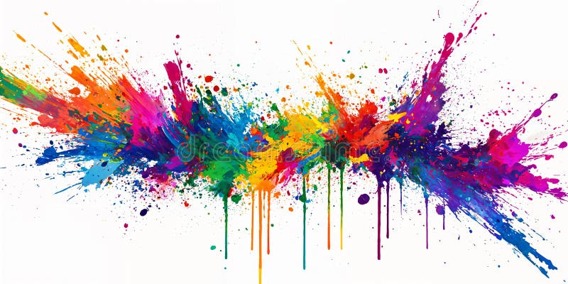Colorful Splatter Paint Art Stock Illustration - Illustration of ...