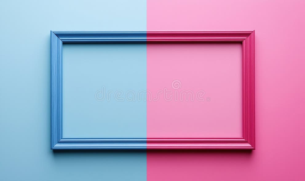 Colorful Split Frame Design in Blue and Pink for Creative Projects and ...