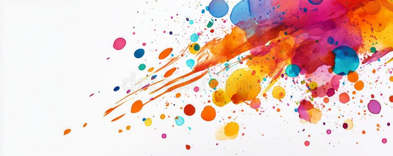 Colorful Splotches Burst Across a Blank Background in a Lively Artistic ...