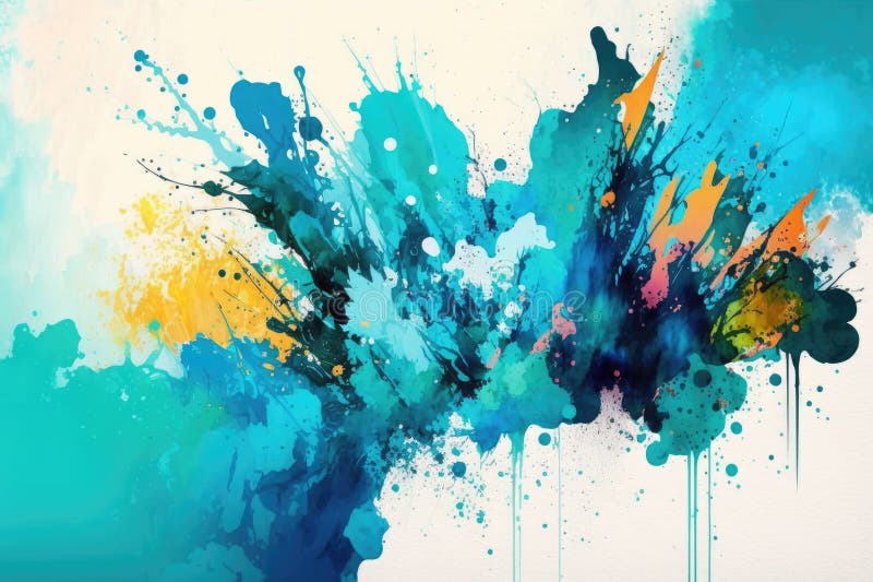 Colorful Splotches on a Watercolor Background Stock Illustration ...