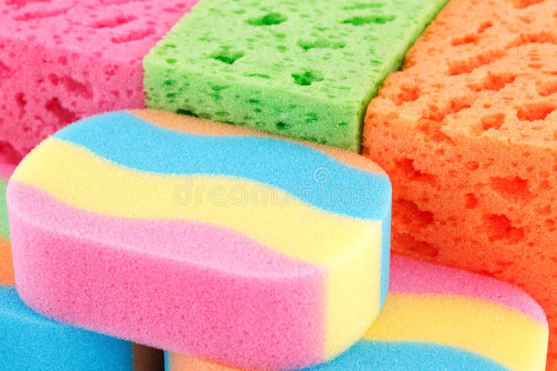 Colorful sponges stock photo. Image of bath, housecleaning - 82753372