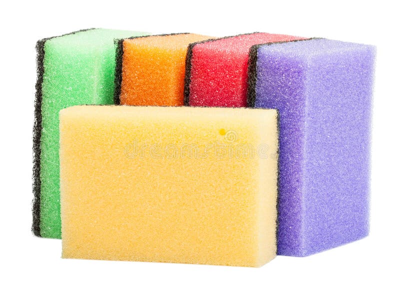 Colorful Sponges are Isolated Stock Image - Image of kitchen, porous ...