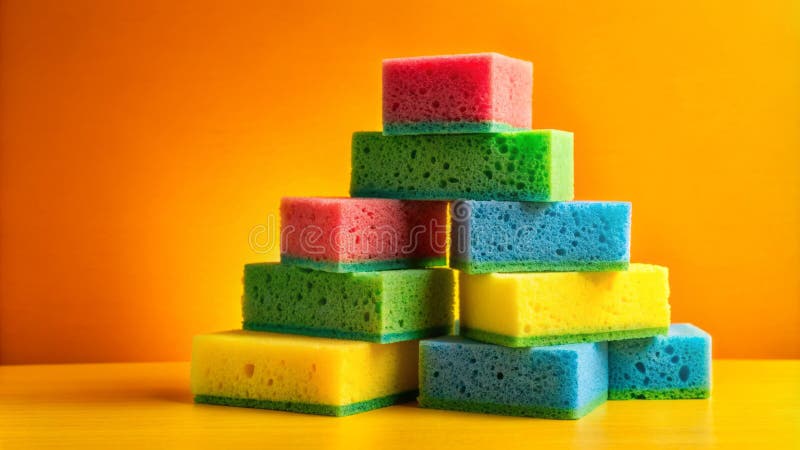 Colorful Sponges in Pyramid Formation a Vibrant Display for Your ...