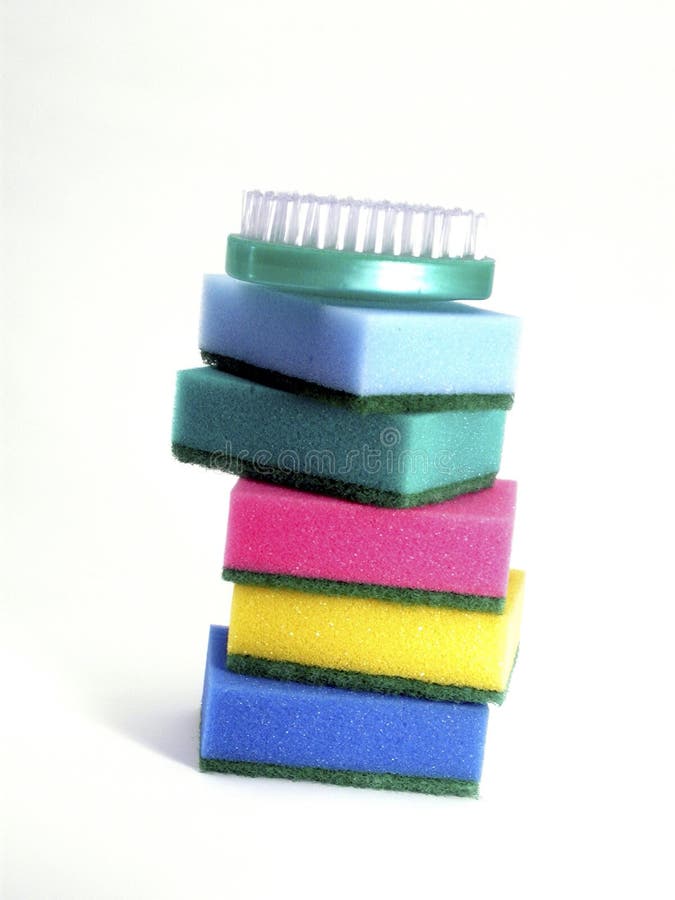 Colorful Sponges and Scrubber Stock Photo - Image of clean, service: 129008