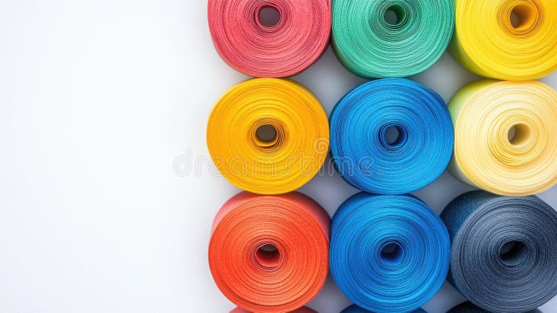 Colorful Spools of Thread Arranged in a Grid Pattern Ideal for Craft ...