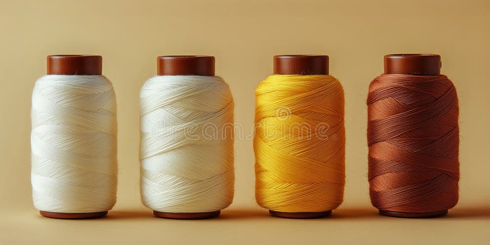 Colorful Spools of Thread Arranged on a Simple Background Showcasing ...