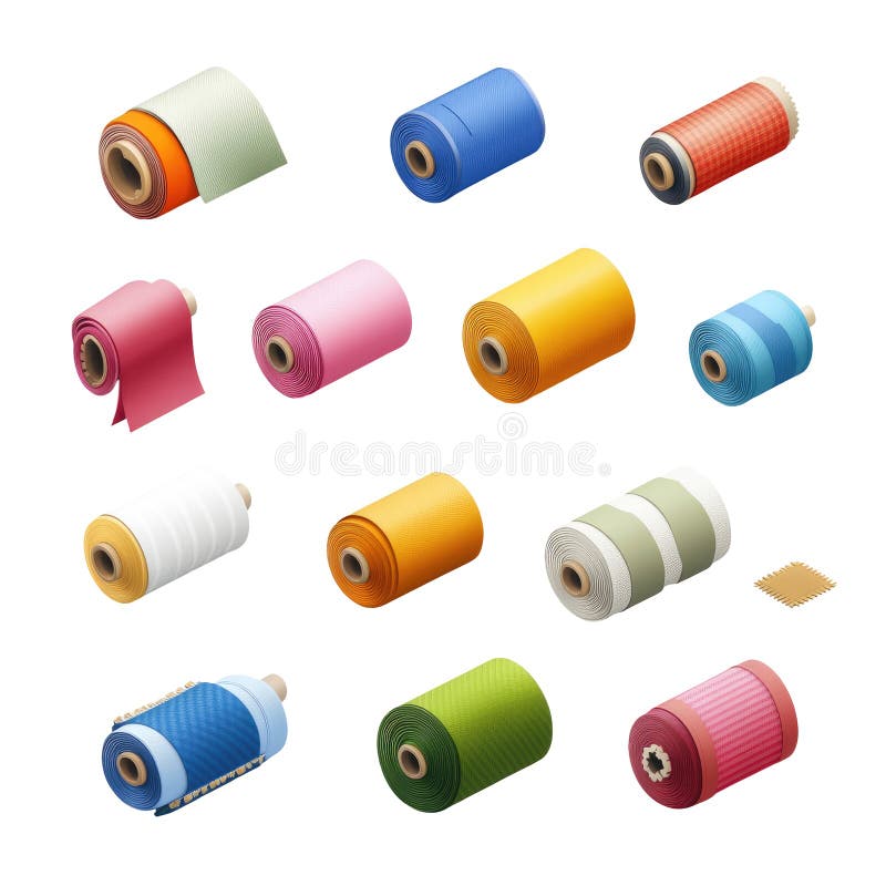 Colorful Thread Spools Collection: Sewing Craft Supplies Stock Illustration - Illustration of ...