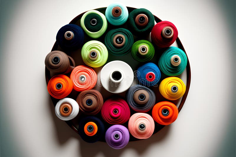 Colorful Spools of Thread for Sewing on a White Background. Stock ...
