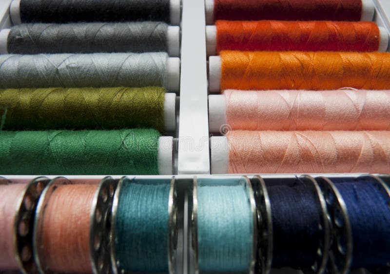 Colorful Spools of Threads stock image. Image of textile - 18740099