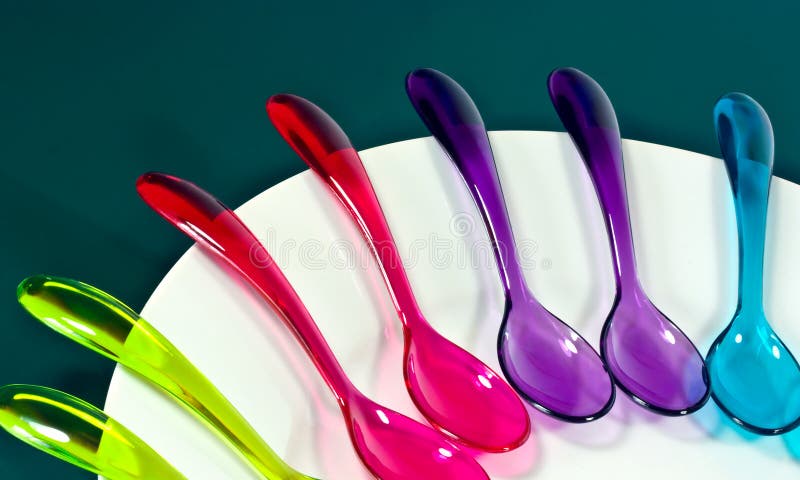 Colorful spoons stock photo. Image of shiny, mauve, colour - 21154592