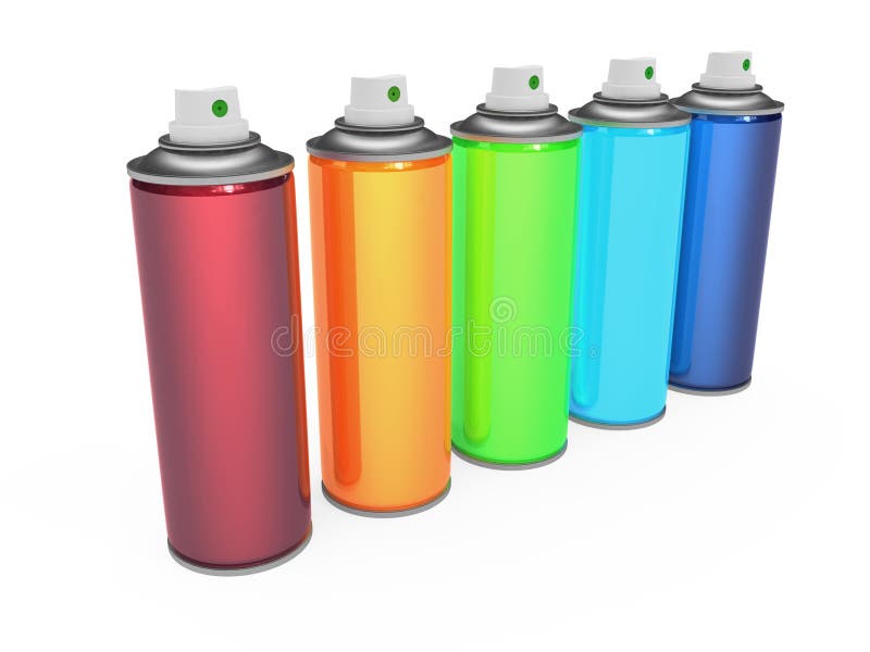 Color spray cans stock illustration. Illustration of isolated - 10117298
