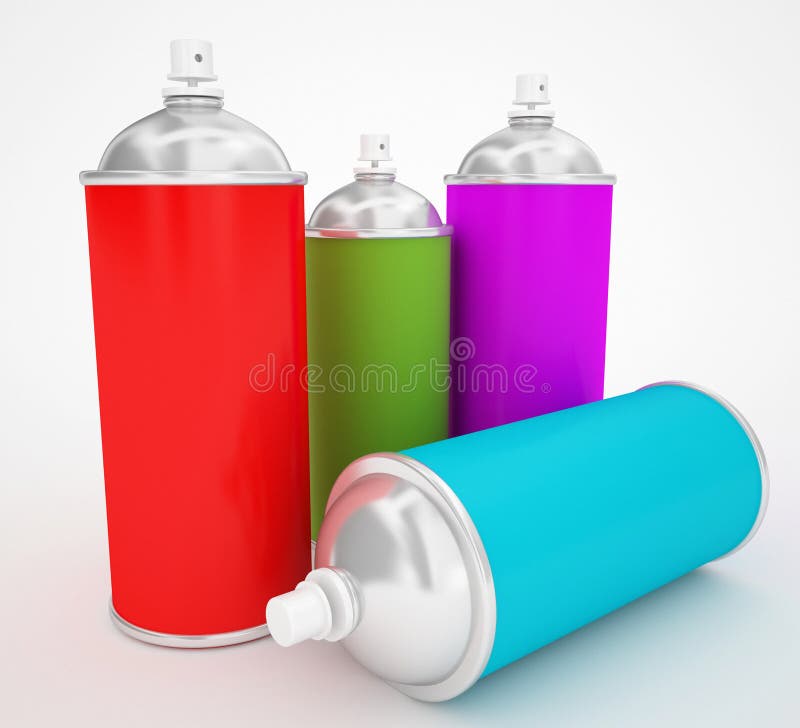 Spray Cans stock vector. Illustration of reflection, green - 10239263