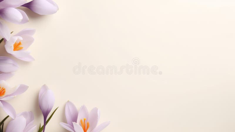 Colorful Spring Crocus Flowers on Light Background with Space for Text ...