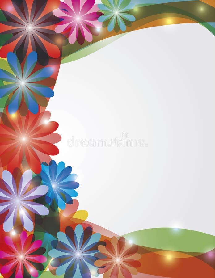 Colorful Spring Flowers Border Illustration Stock Vector - Illustration ...