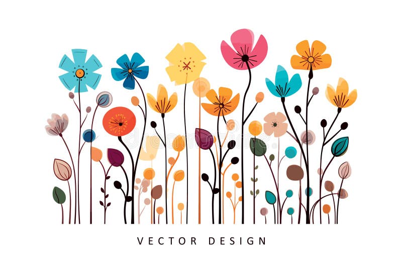 Colorful Spring Flowers Vector Design AI Generated Stock Illustration ...
