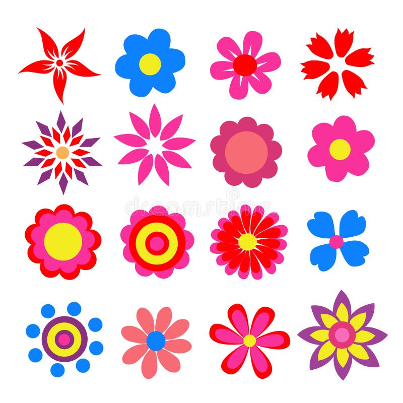 Colorful Spring Flowers Vector Stock Vector - Illustration of spring ...